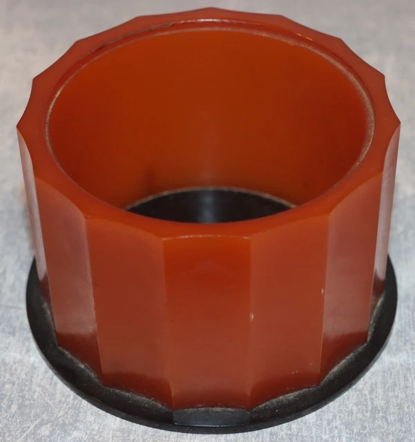 ART DECO RIBBED orange catalin phenolic bakelite pot £9.99 - PicClick UK