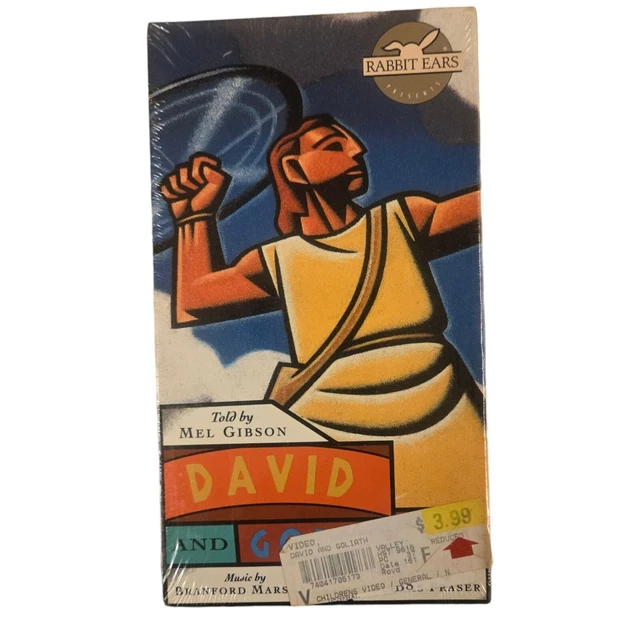 DAVID AND GOLIATH Rabbit Ears VHS Mel Gibson Childrens Video 1990s New ...