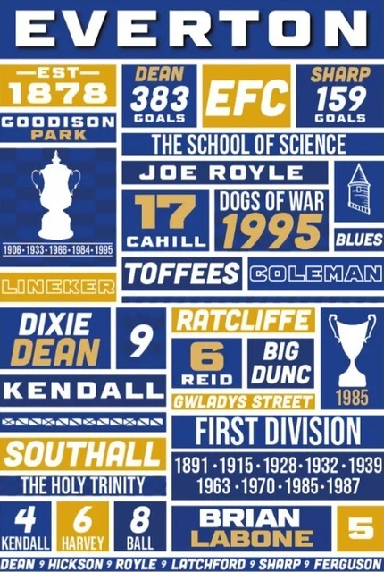 EVERTON FOOTBALL CLUB FC NEW History Trophies Legends Fridge Magnet ...