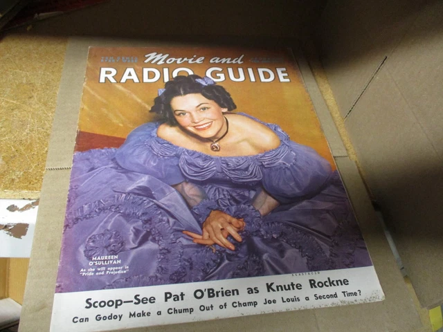 MOVIE AND RADIO GUIDE Magazine June 15-21, 1940 Cover: Maureen O ...