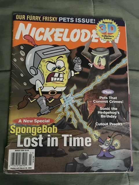 NICKELODEON NICK MAGAZINE SpongeBob Lost in Time March 2006 3D Issue NO ...