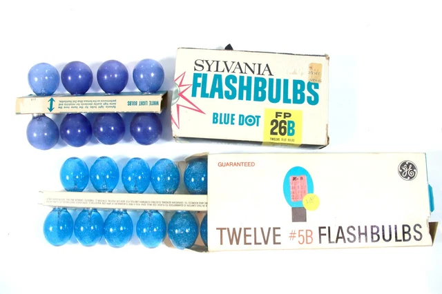 VINTAGE GE 12 x 5B and 8 x FP 26B Blue Flash Bulbs with Packages $22.00 ...