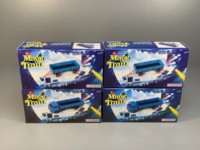 SPUR 0E FLEISCHMANN MAGIC TRAIN 2 x Lkw + 2 x Anhänger OVP / 1 JJ 449 ...
