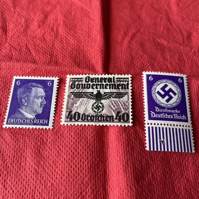 WW2 RARE GERMAN Overprinted Eagle & Swastica Occupation +Hitler ...