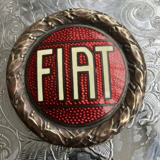 VINTAGE ENAMEL FIAT Car Radiator Badge £24.90 - PicClick UK