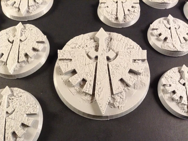 CUSTOM 3D PRINTED Dark Angels bases 32mm(10),40mm(5),60mm(1) Warhammer ...