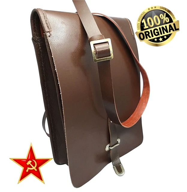 SOVIET ARMY OFFICER SERGEANT Shoulder Document Map Leather Bag Case ...