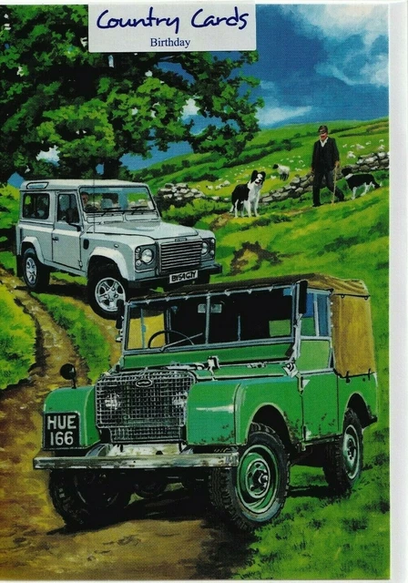 'LAND ROVERS' - Series 1 & Land Rover Defender - Happy Birthday Card £1 ...
