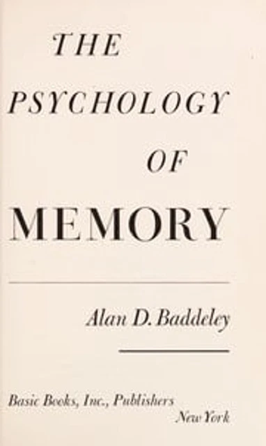 THE PSYCHOLOGIE DE Mémoire Couverture Rigide Alan D.Baddeley EUR 7,11 ...