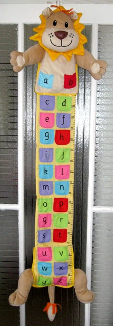 ELC LION HEIGHT Chart Alphabet Soft Nursery Wall Hanging Finger Puppet ...