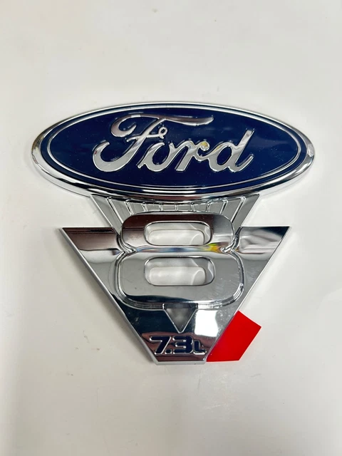 OEM NEW FORD Super Duty 7.3L Godzilla V8 Fender Emblem 4.5" x 4 ...