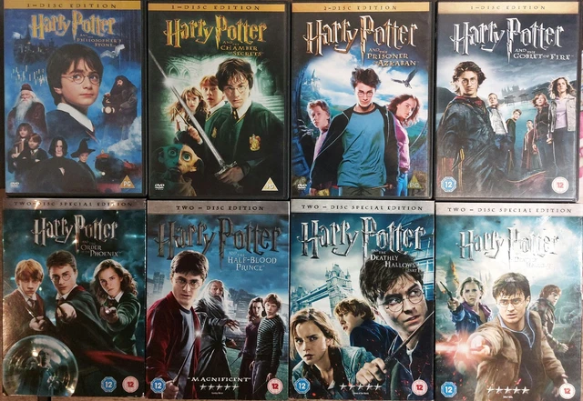 HARRY POTTER DVD Bundle, Complete 8-Film Collection, 1 2 3 4 5 6 7 8 ...