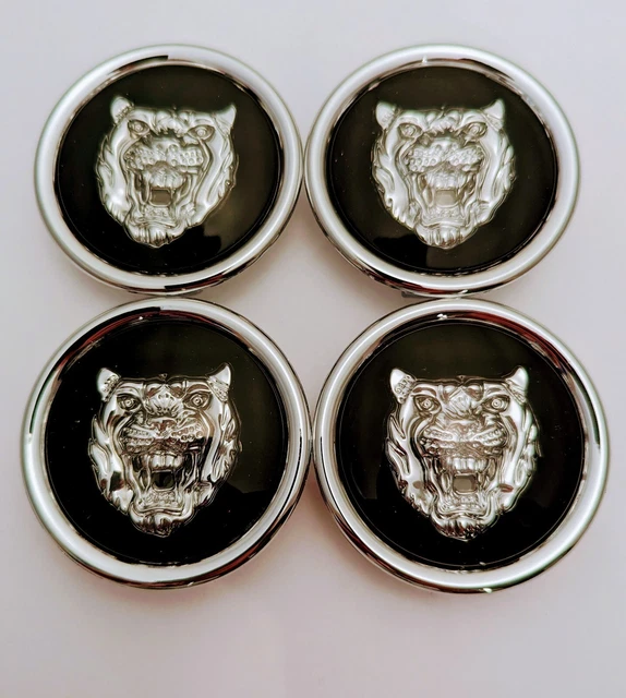 JAGUAR XJS XJ6 XK8 XKR XJ8 XJR S-Type XF Black Wheel Center Cap Set ...