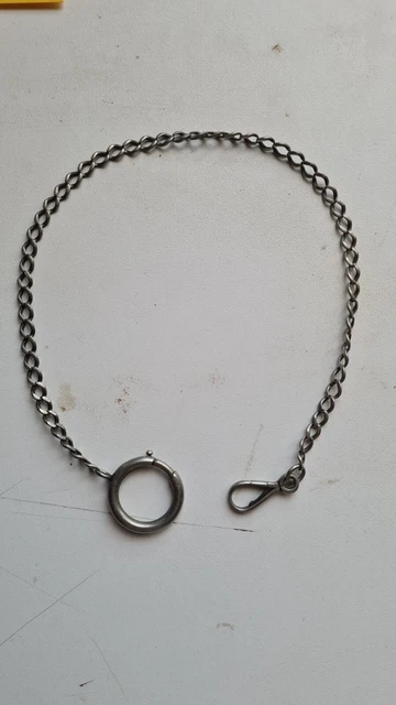 ANCIENNE CHAINE MONTRE a gousset en argent massif silver poinçonnée EUR ...