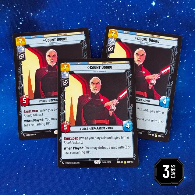 PLAYSET (X3) COUNT Dooku Darth Tyranus #038 Star Wars Unlimited SWU SOR ...