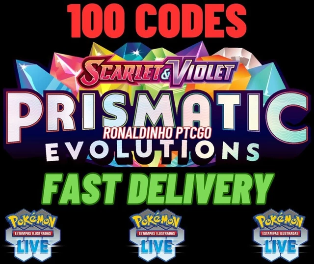 100X PRISMATIC EVOLUTIONS Codes Booster Pokémon TCG LIVE - PTCGL - SENT ...