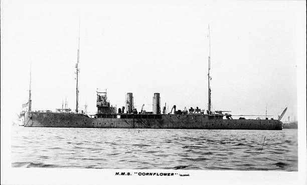BRITISH ROYAL NAVY Battleship HMS Cornflower SHIPPING NAVAL OLD PHOTO ...
