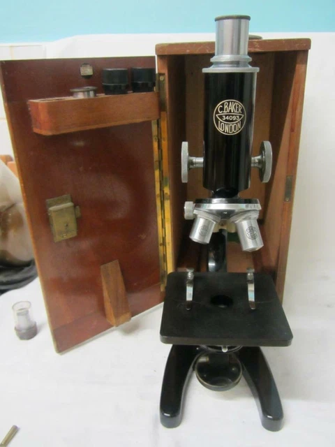 CHARLES BAKER LONDON Monocular Compound Microscope #34093 (Cased) £85. ...