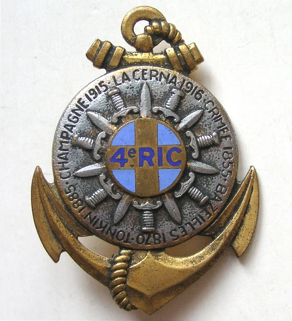 ANCIEN INSIGNE DU 4 RIC REGIMENT INFANTERIE COLONIALE TROUPES DE MARINE TDM COLO EUR 5,00 ...
