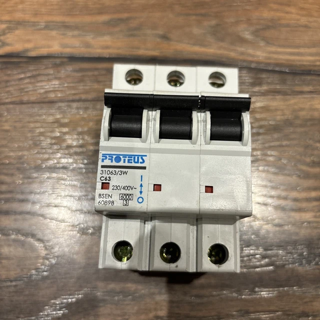 PROTEUS C63A TRIPLE Pole MCB 6KA £25.00 - PicClick UK