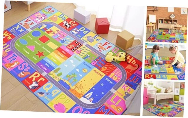 KIDS RUGS FOR Playroom, ABC Alphabet Numbers Classroom 3x5 feet Multi ...
