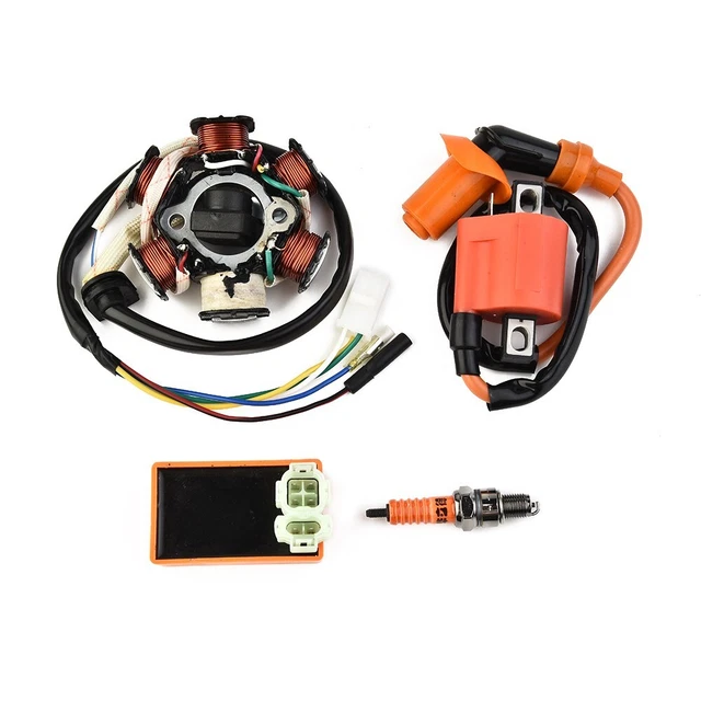 PREMIUM IGNITION COIL CDI Spark Plug Stator Set for GY6 49CC 50CC ATV ...