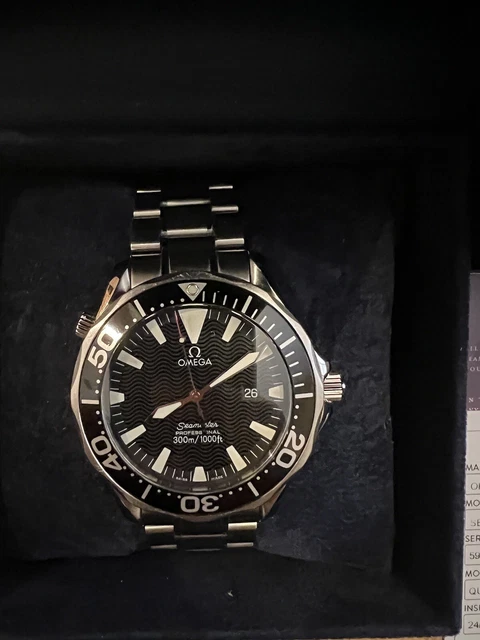 OMEGA SEAMASTER 300 Black Wave Dial Watch - Great Cond. Rare Model ...