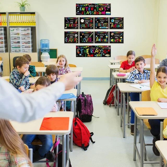 CLASSROOM DECORATIONS BULLETIN Board Poster Banner Set Classroom Party ...