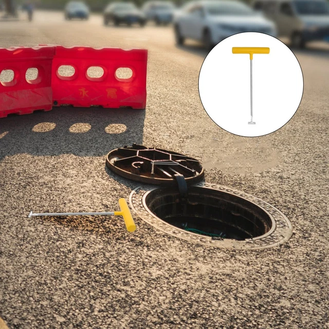 RUBBERIZED METAL MANHOLE Cover Hook Boning for Meat Handle Lifter $36. ...