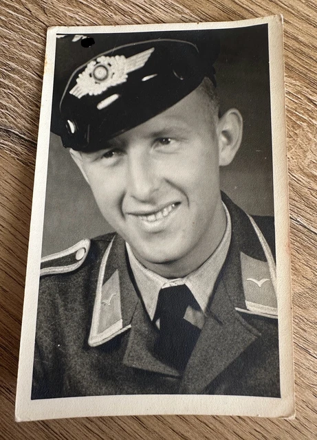 PK FOTO PORTRAIT LW Luftwaffe Uffz mit Feldbluse Schirmmütze 2.WK EUR 4 ...