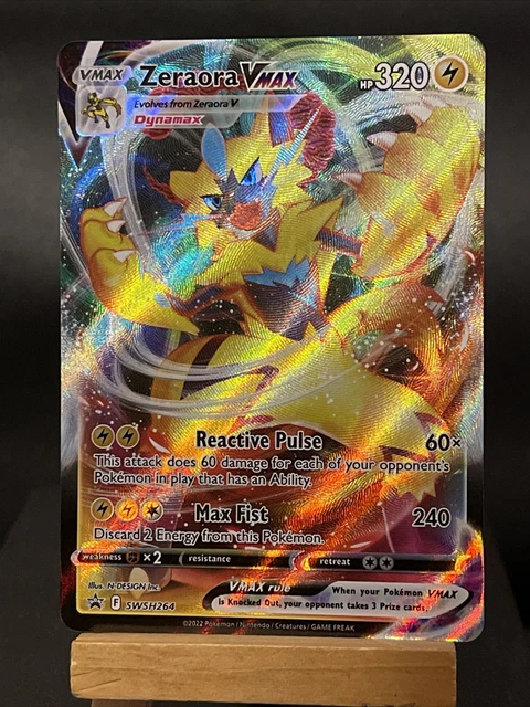 POKEMON CARD ZERAORA VMAX SWSH264 Full Art Holo Ultra Rare Promo Near ...