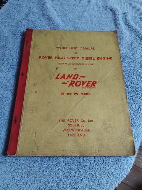 LAND ROVER SERIES 1 1957 Genuine Factory Workshop Manual High Speed ...