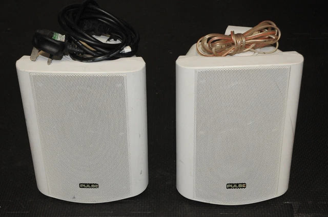 PULSE ACTIVE 30 White 30 watt RMS amplified 2 way speakers with wall ...