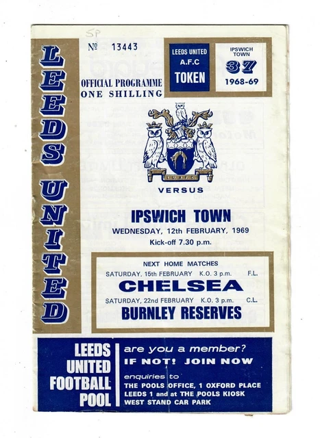 LEEDS UNITED V Ipswich Town - 1968-69 First Division - Football ...