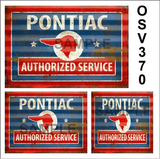 PONTIAC SERVICE WATERSLIDE Garage Diorama Building Sign Decals O Scale ...