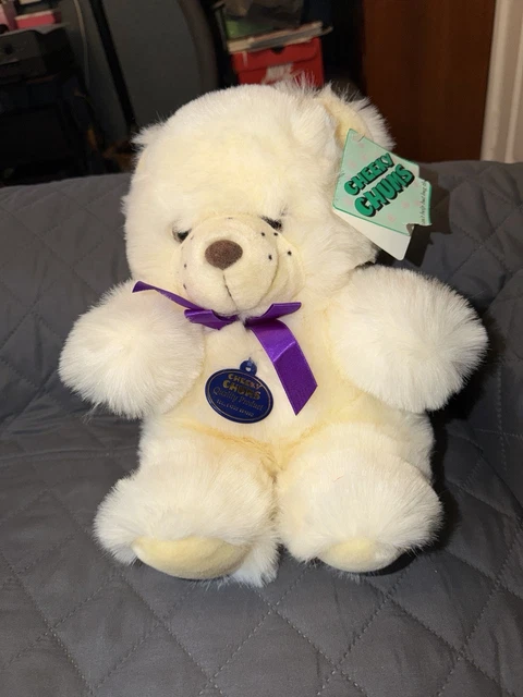 LARGE VINTAGE CHEEKY Chums Cream Teddy Bear With Bow Soft Plush Toy 13 ...