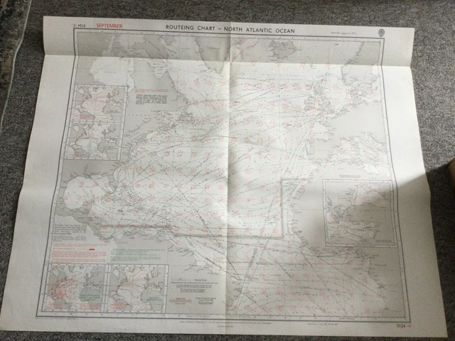 ADMIRALTY SEA CHART grafico di routing Oceano Atlantico settentrionale ...