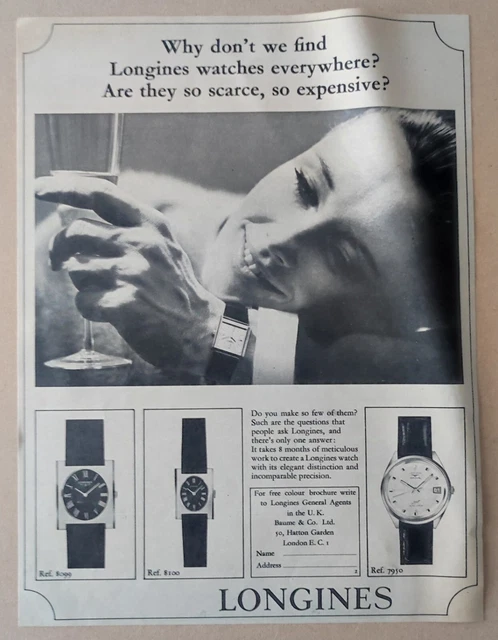 LONGINES WATCHES ORIGINAL UK Press Advert 1968 £4.99 - PicClick UK