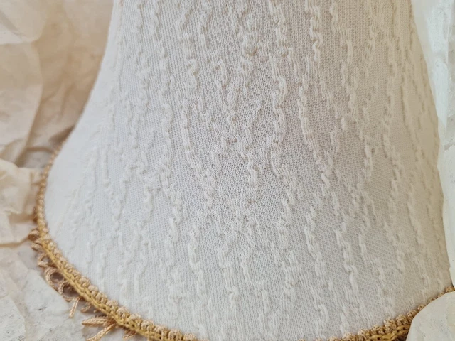 2X LAMPENSCHIRME FRANSEN Stoff zum aufstecken weiß alt ø24cm #2313028 ...