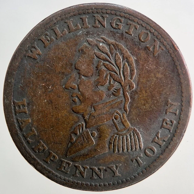 1814 WELLINGTON HALF-PENNY Token Coin | Fine Collectable Grade £34.85 ...