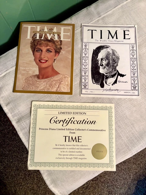 PRINCESS DIANA TIME Magazine Commemorative Issue 1961-1997 with COA £23 ...