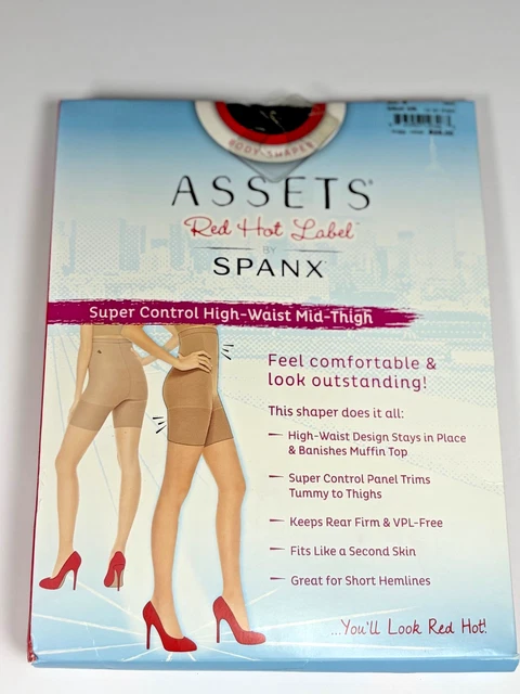 ASSETS RED HOT SPANX High-Waist Mid-Thigh Shaper Black 6 F Super ...