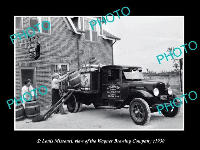 OLD LARGE HISTORIC PHOTO OF ST LOUIS MISSOURI THE WAGNER BREWERY TRUCK ...