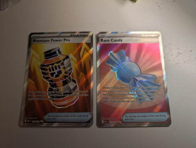 POKÉMON TCG MEGA Evolution Rare Candy 175/132 & Premium Power Pro 174/ ...