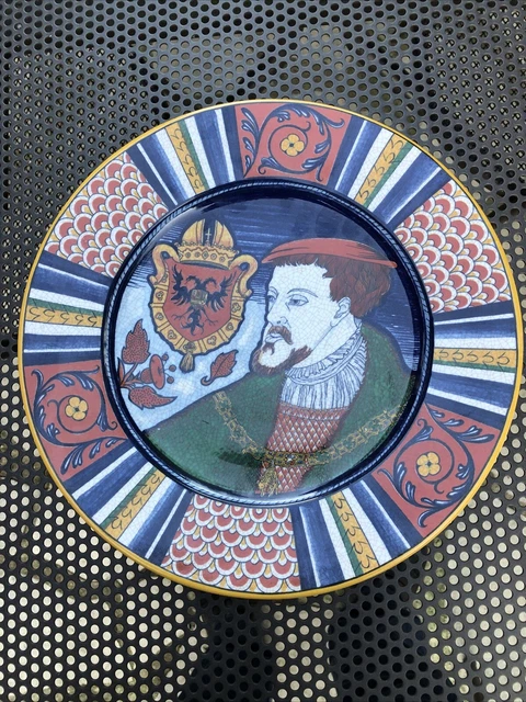 SARREGUEMINES GRAND PLAT Décor Charles QUINT et Blason Imperial ...