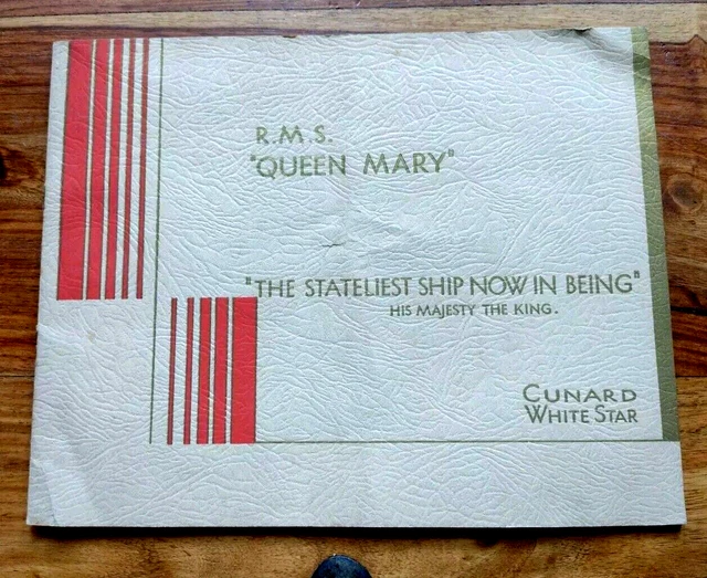 RMS QUEEN MARY Original Brochure Cunard White Star Line c.1930's £40.00 ...