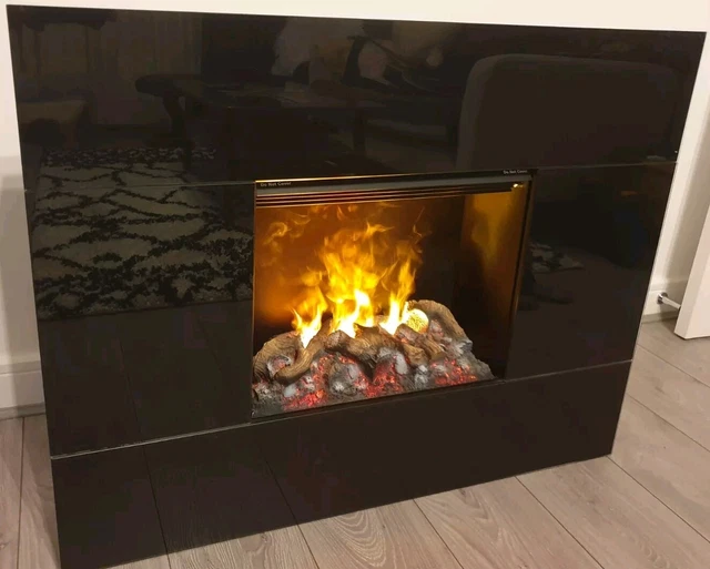 DIMPLEX OPTIMYST WALL Mounted Electric Fire With Wood AND Pebble Fuel ...