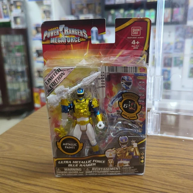 POWER RANGERS MEGAFORCE Ultra Metallic Force Blue Ranger Action Figure ...