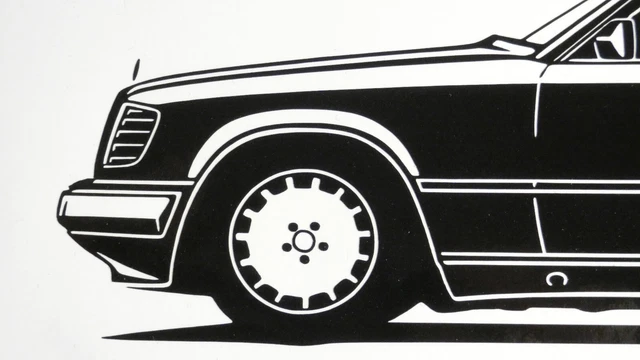 MERCEDES W124 STICKER Mercedes W124 Adesivo Sinistro e Destro Nero ...
