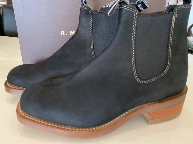NEW RM WILLIAMS Arnhem Black Nubuck Mens Boots Jeans Dress Formal Shoes ...